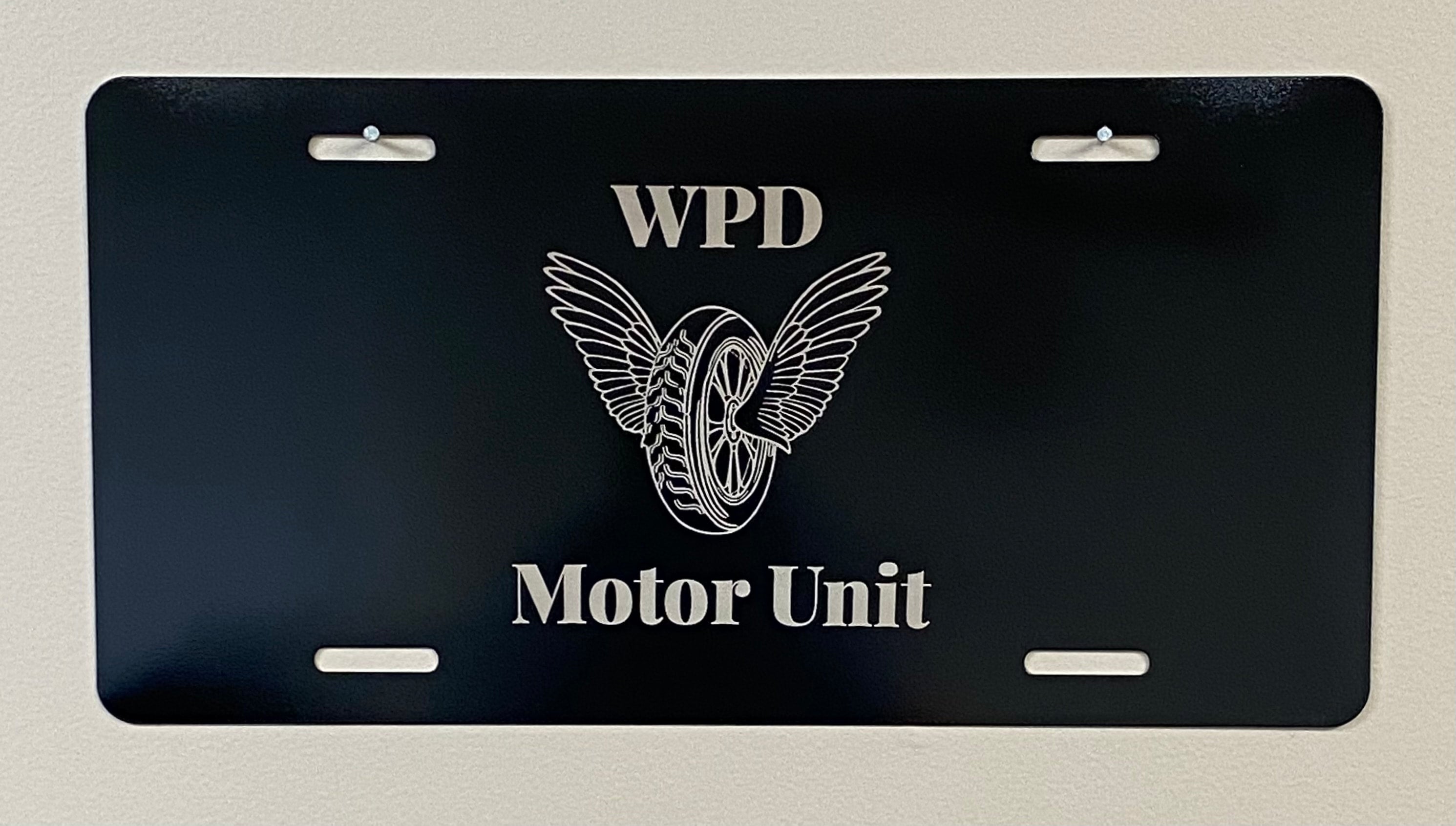 Laser Engraved WPD MOTOR UNIT Aluminum License Plate | SJB Island ...